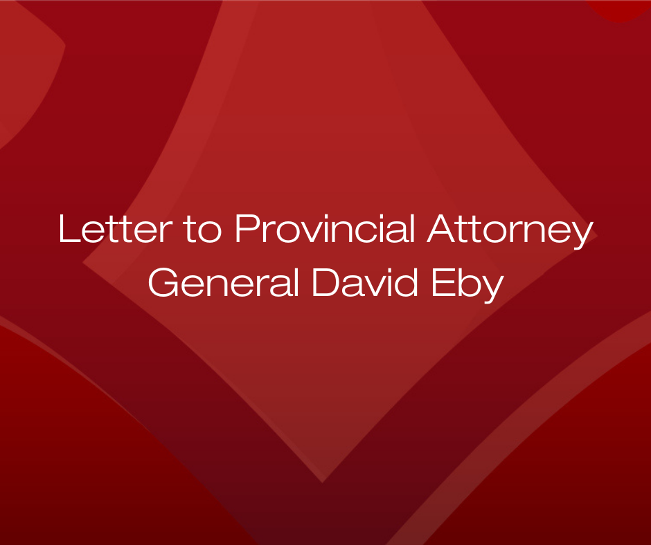 Letter to Provincial Attorney General David Eby - BC Mét...