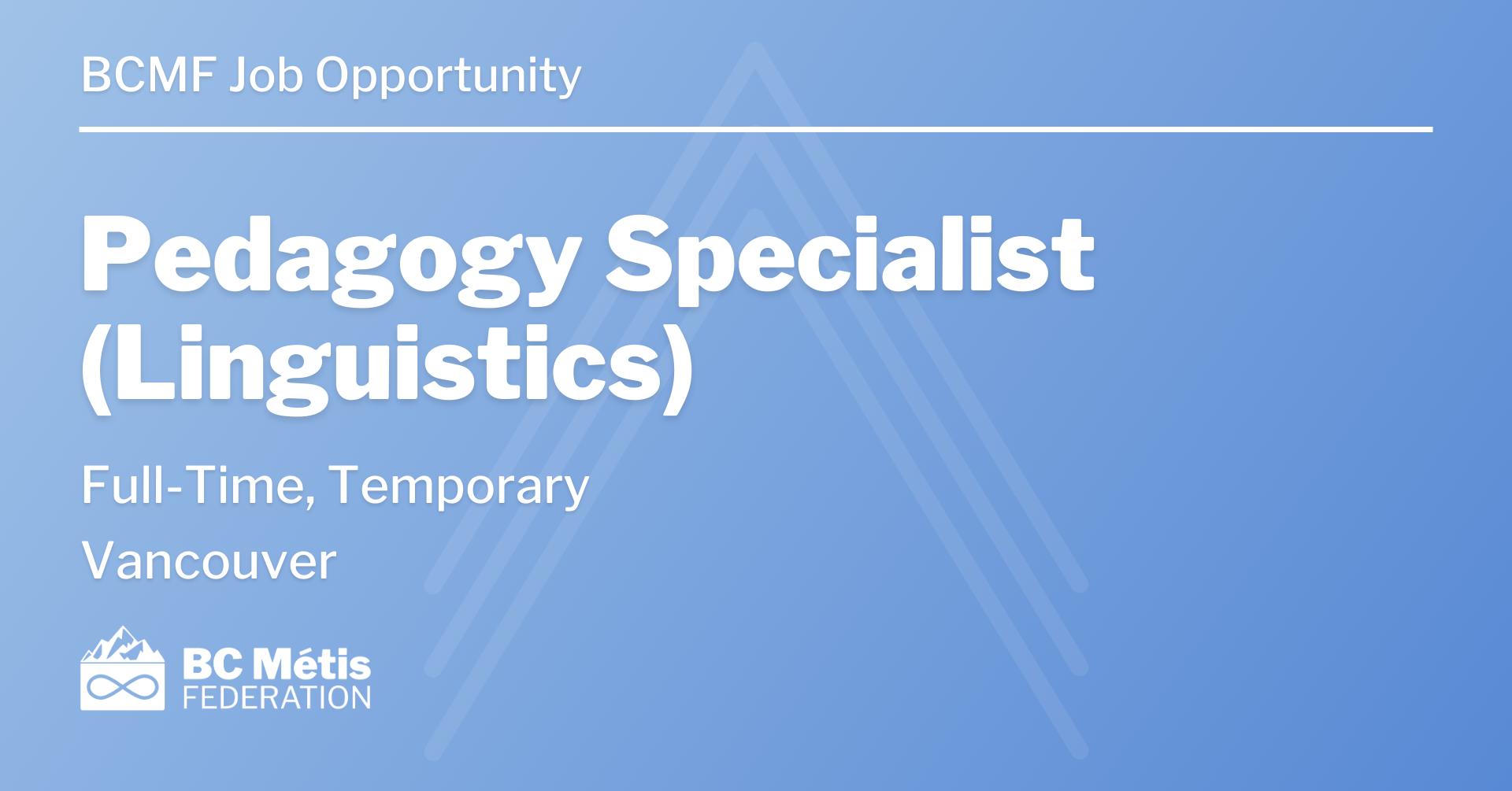 Job Posting - Pedagogy Specialist (Linguistics) - BC Mét...